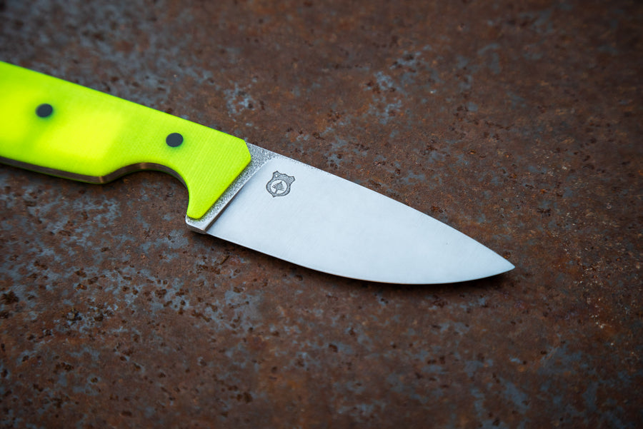 The Tracker - MagnaCut Edition - Dayglow Yellow w/ Black Kydex Sheath