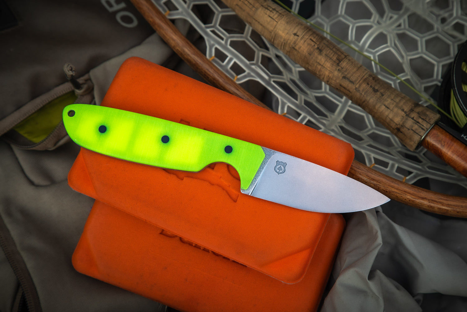 The Tracker - MagnaCut Edition - Dayglow Yellow w/ Black Kydex Sheath